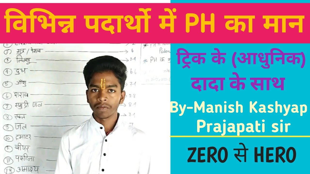 #Video। विभिन्न पदार्थो में PH का मान। Vibhin Padartho me PH ka man। # ...