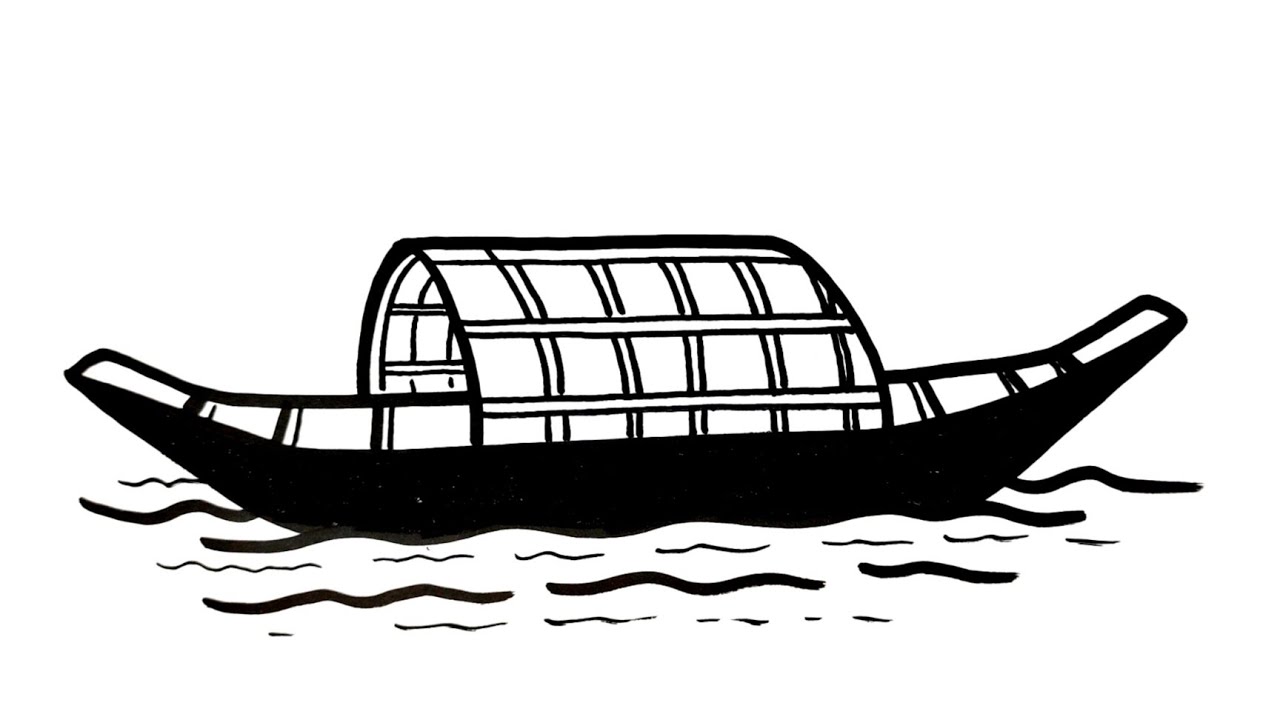 নৌকা আঁকা শিখুন খুব সহজে | Nouka Drawing Easy | Boat Drawing Easy Step ...