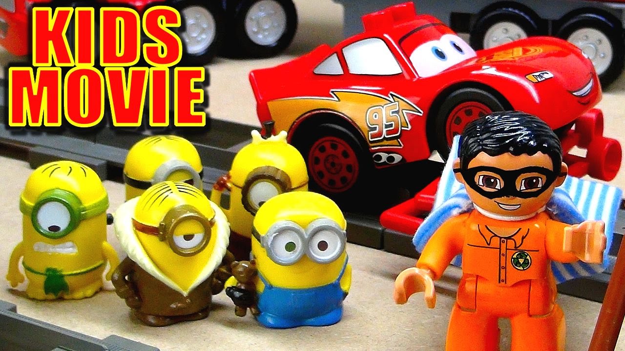 Toys movies for children Lego Duplo Man stop motion Duplo train racing ...