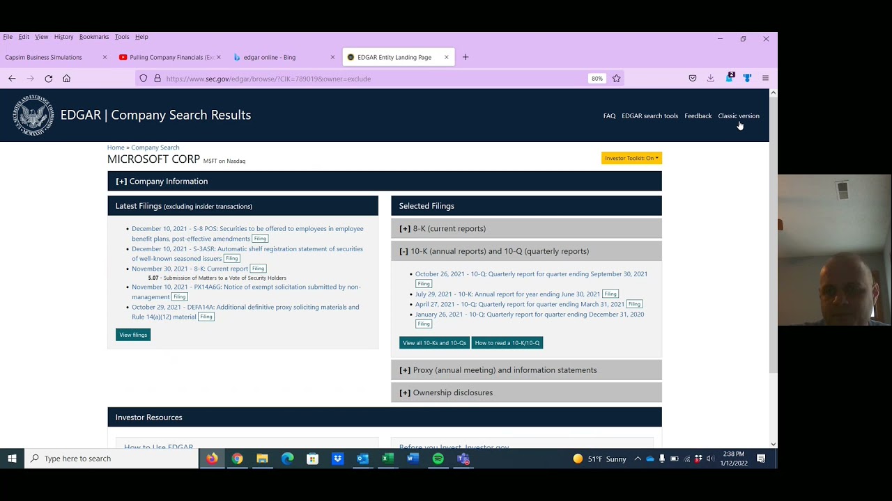 Edgar Online Classic Version - YouTube