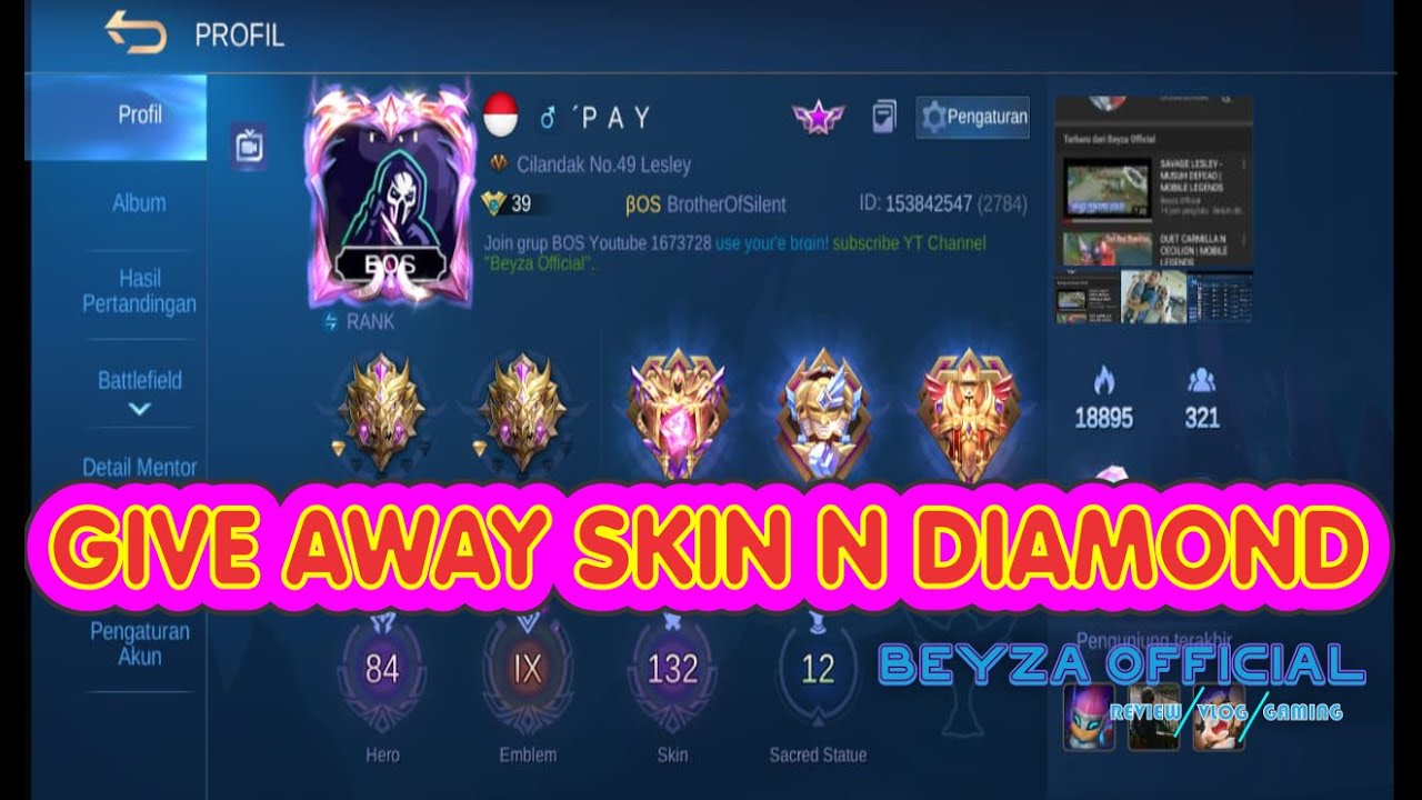 GIVE AWAY SKIN N DIAMOND - YouTube