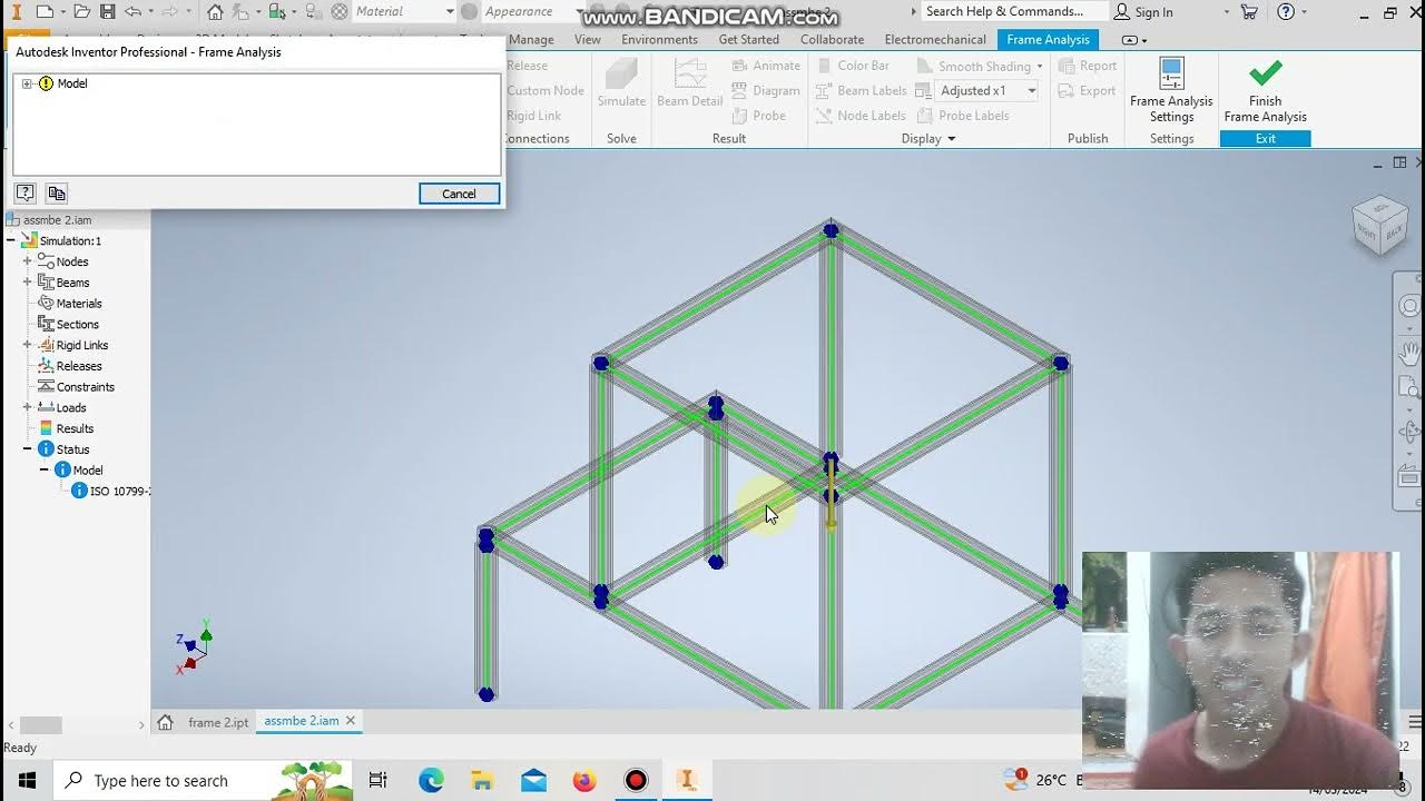 autodesk inventor frame generator dan analisis part 2 - YouTube
