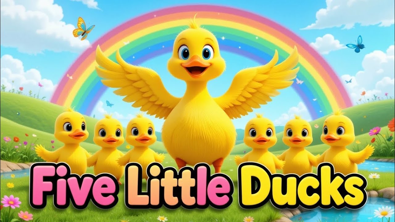 Five Little Ducks | 5 Little Ducks | kid song | Super simple song ...