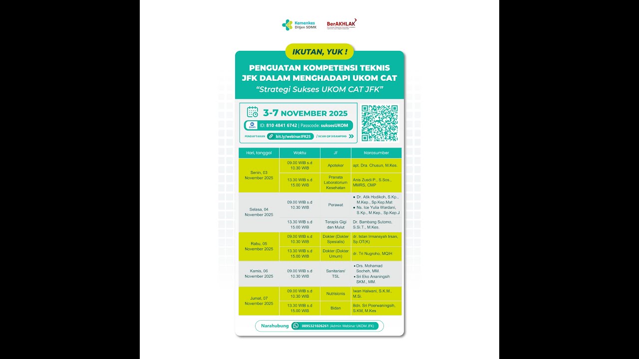 Webinar Penguatan Kompetensi Teknis JFK dalam Menghadapi UKOM CAT - YouTube