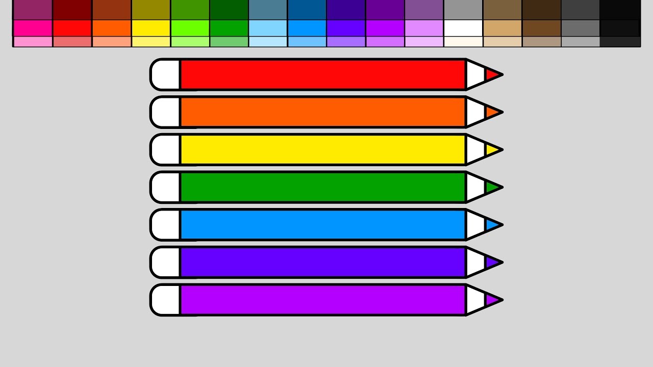 Learn Colors for Kids and Color Rainbow Pencils Halloween Style ...