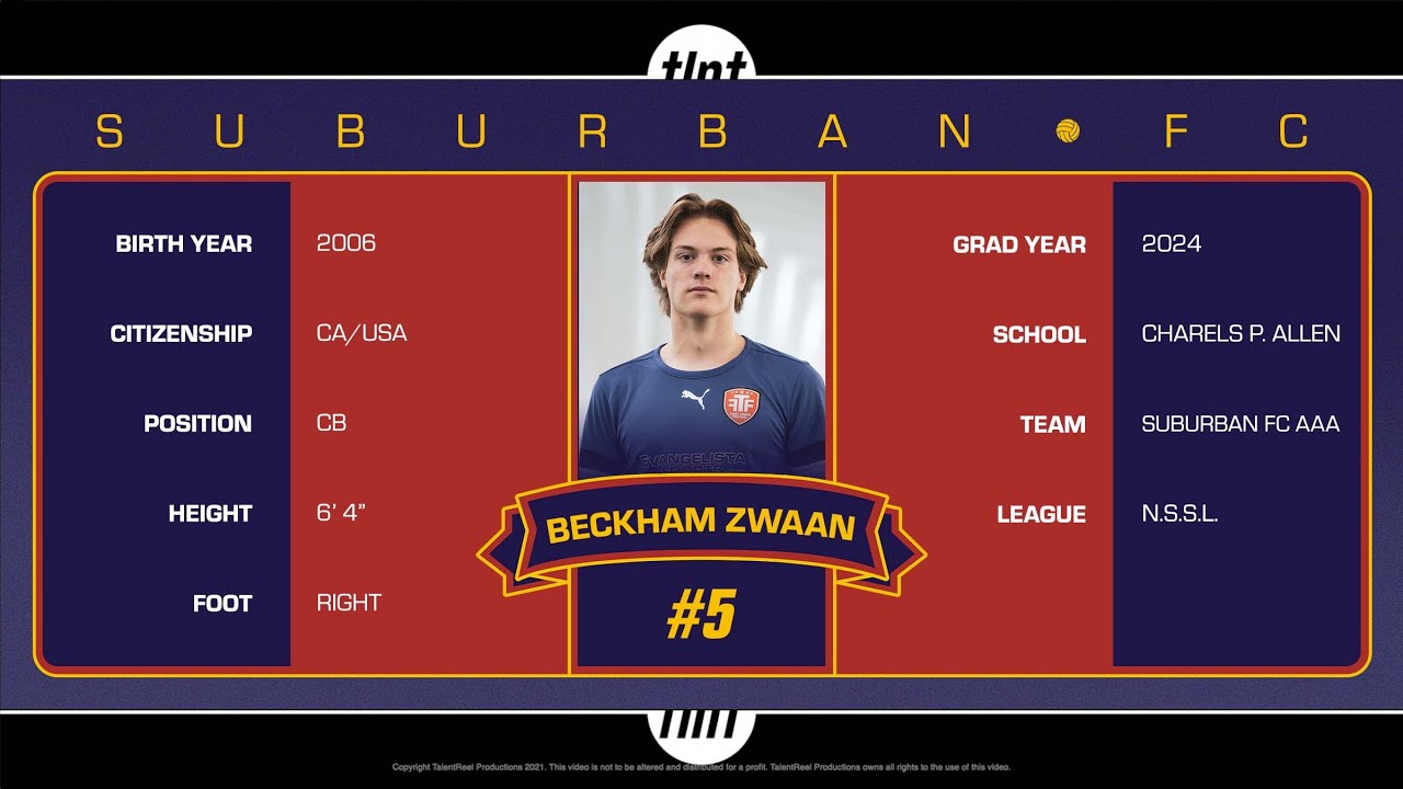 Beckham Zwaan Suburban FC AAA 2023 Highlight Reel - YouTube