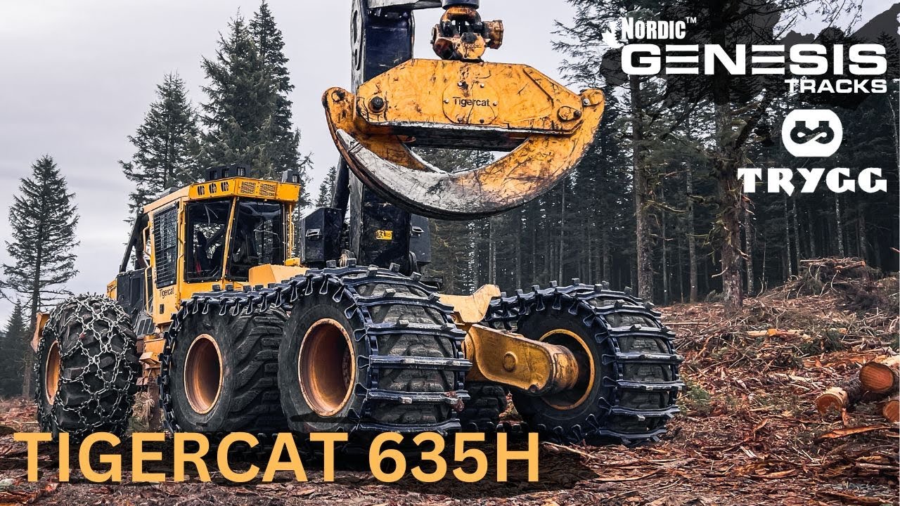 Tigercat 635H tracked up - YouTube