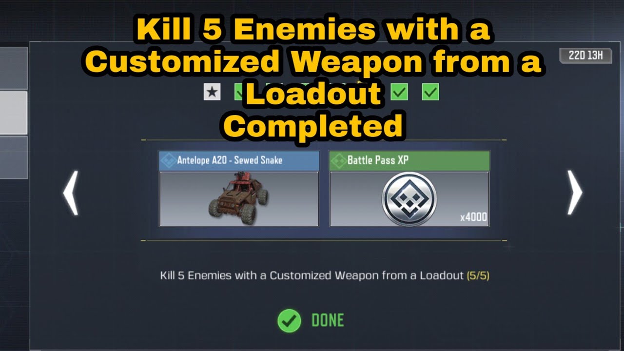 Kill 5 Enemies with a Customized Weapon from a Loadout | SEASONAL ...
