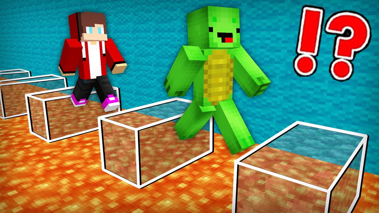 Mikey JJ Parkour On Invisible Blocks In Minecraft Maizen Mazien mikey-jj-parkour-on-invisible-blocks-in-minecraft-maizen-mazien