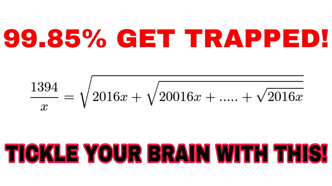 Nice and Tricky Problem | CHALLENGE YOURSELF WITH THIS! - YouTube