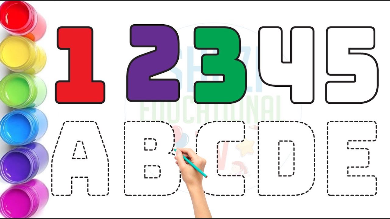 Learn 12345 ABCDE - Kids Tracing & Coloring Fun - YouTube