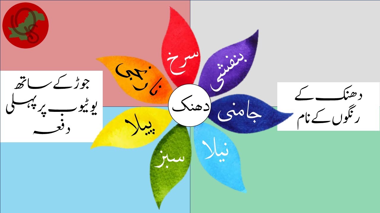🌈 Names of Colors of Rainbow | جوڑ کے ساتھ | دھنک کے رنگوں کے نام | In ...