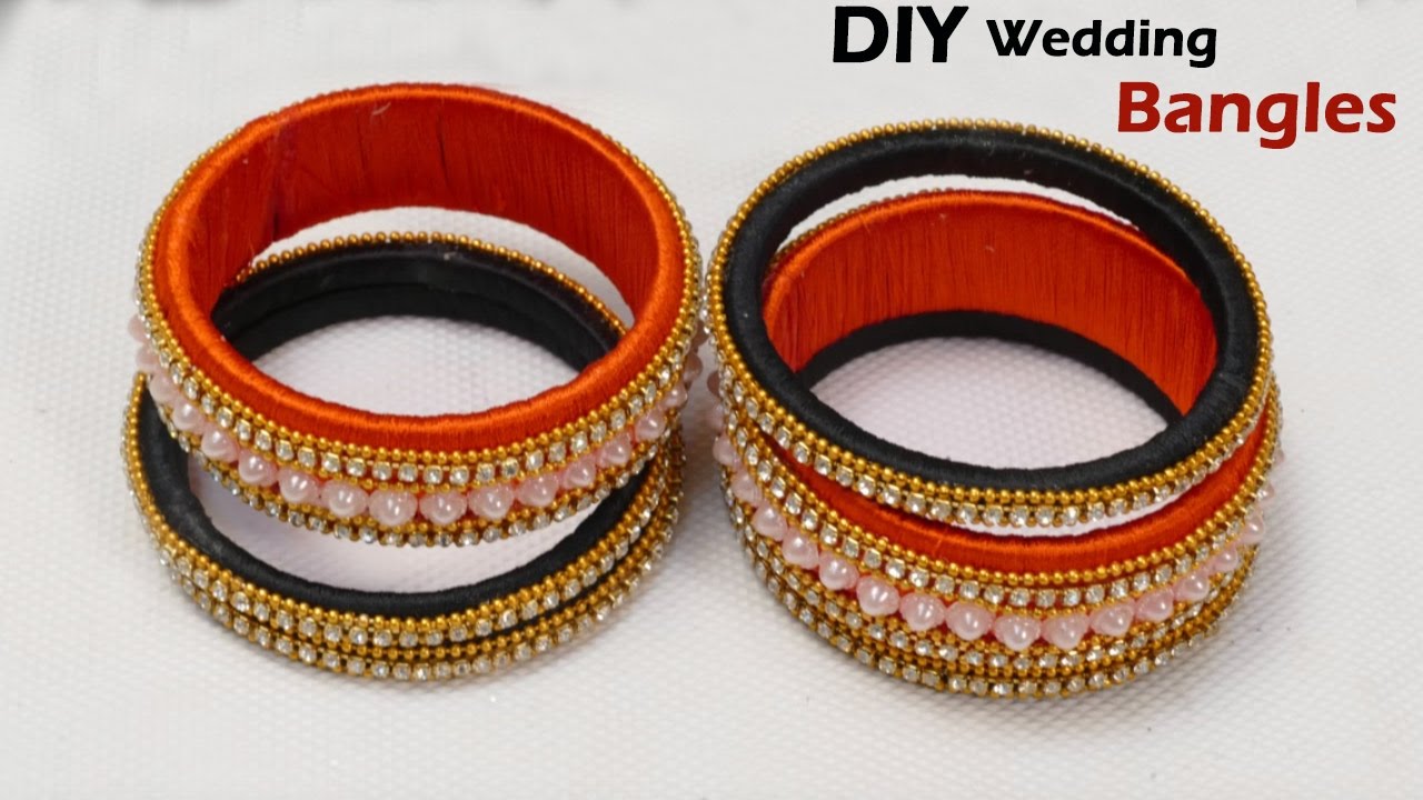 How to make latest Silk thread Bangles at home | DIY Bangle set ...