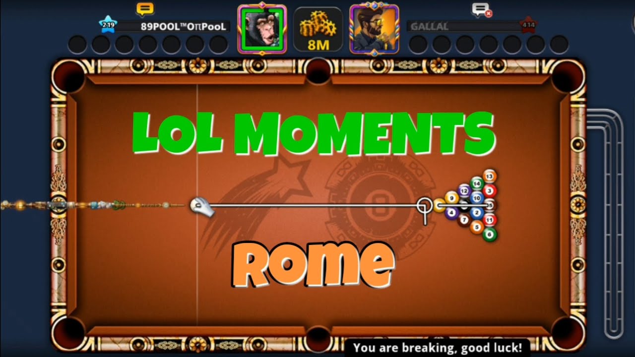 8 Ball Pool LoL Moments - Rome Cushion Shots - YouTube
