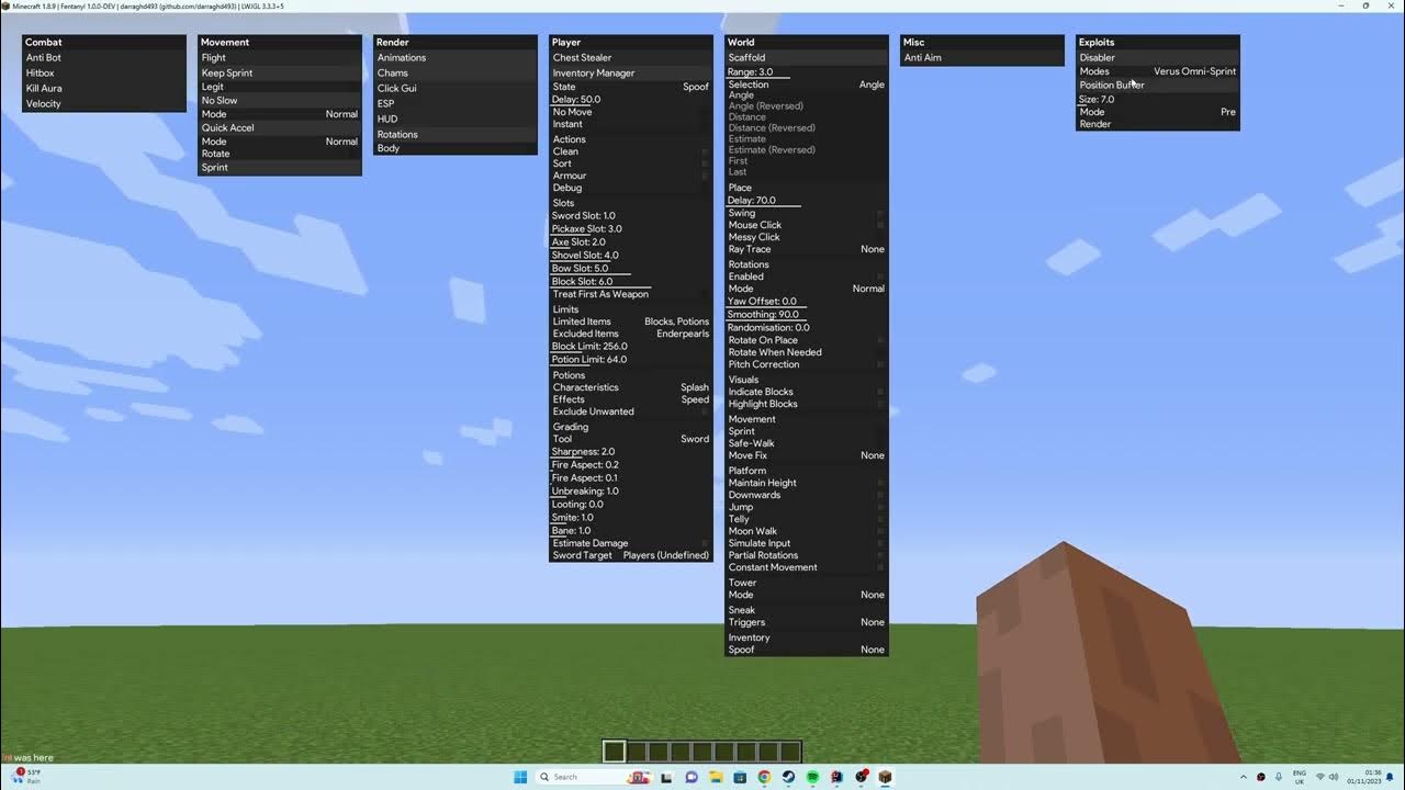 ClickGUI (Fentanyl Devlog) - YouTube