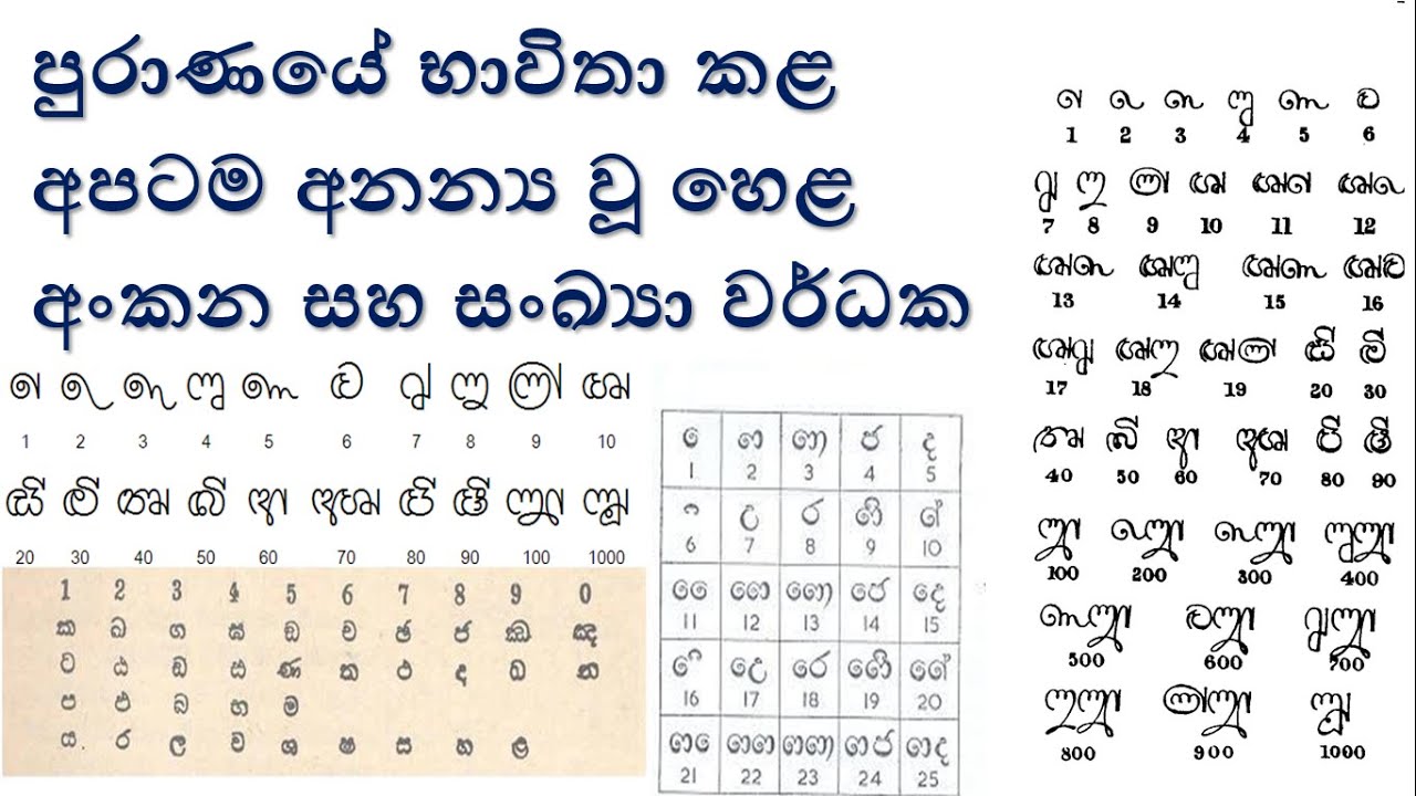 පුරාණයේ භාවිතා කළ හෙළ අංක සහ සංඛ්‍යා වර්ධක / Sinhala archaic numerals ...