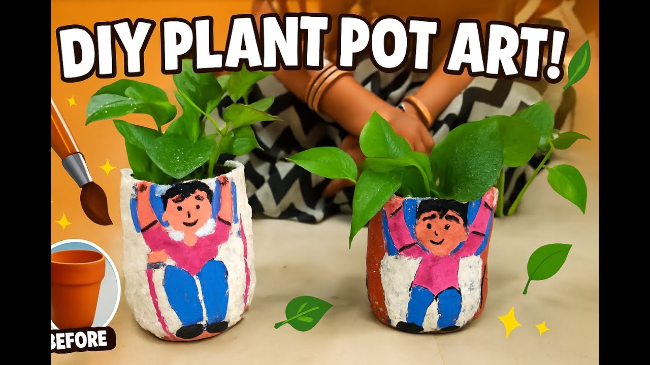 DIY Plant Pot Art from Waste | Fun & Easy Craft Idea! - YouTube