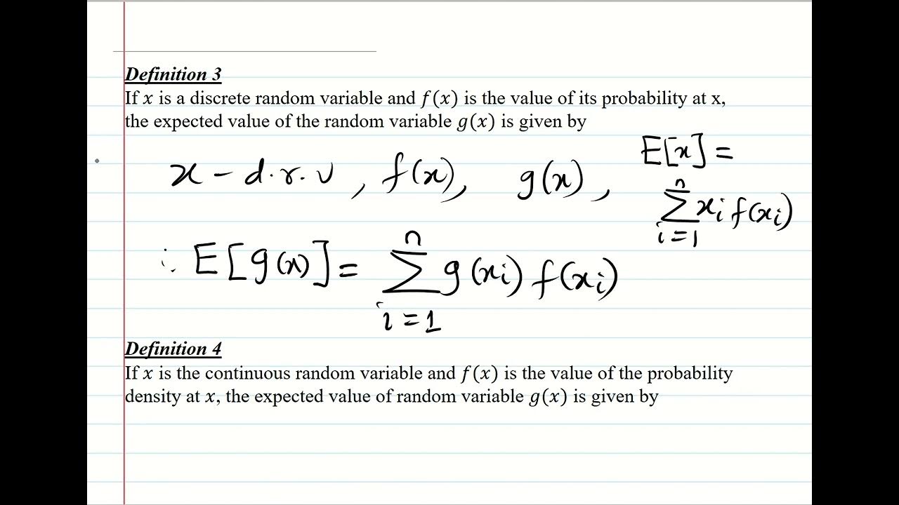 Mathematical expectation of a random variable g(x) - YouTube