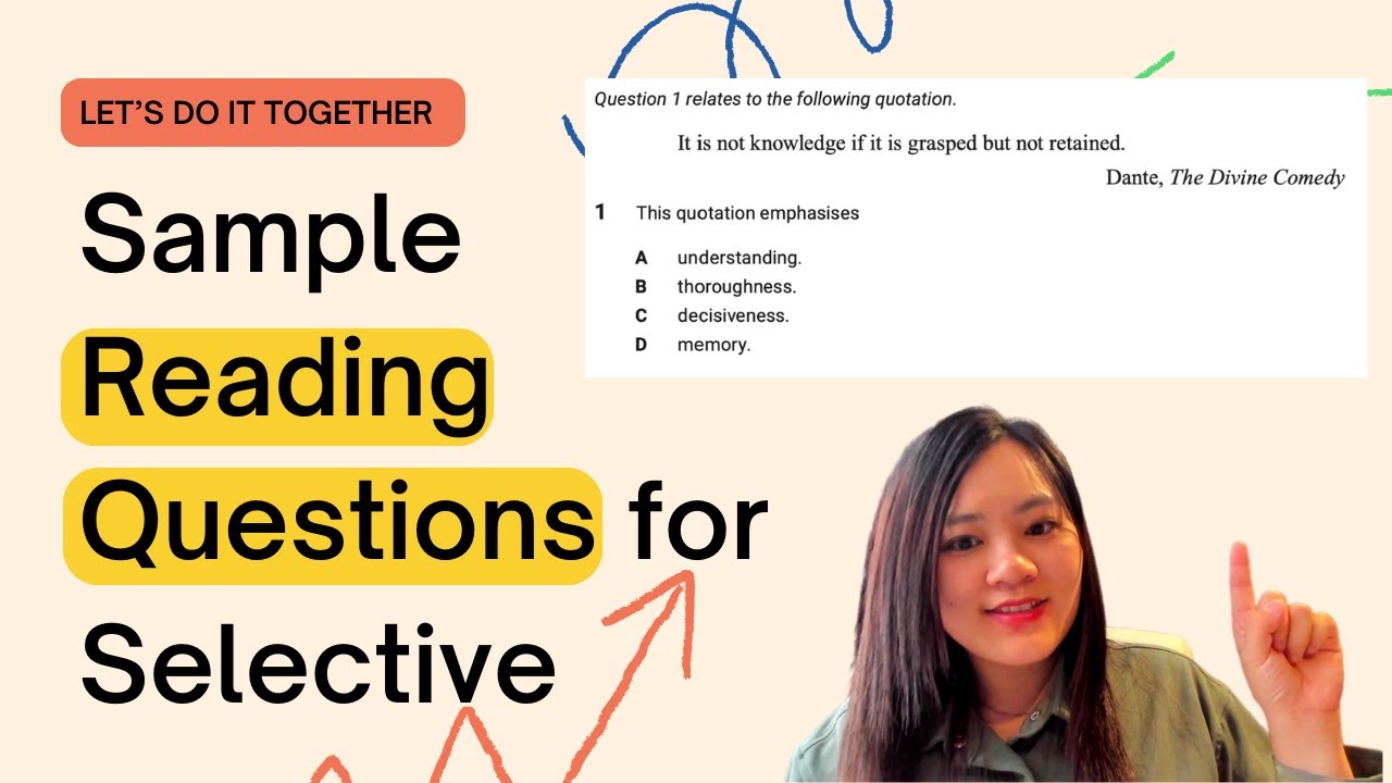 VIC Selective Entry Sample Questions: Reading Reasoning 2023 - YouTube