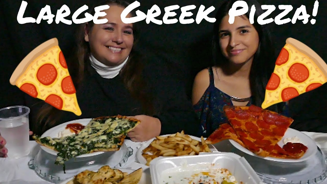Greek Pizza Mukbang | Challenge coming - YouTube