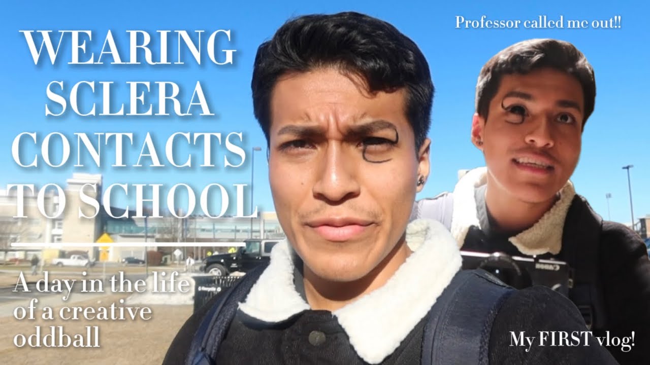 WEARING SCLERA CONTACTS TO SCHOOL | A Day in the Life of Jovarlo - YouTube