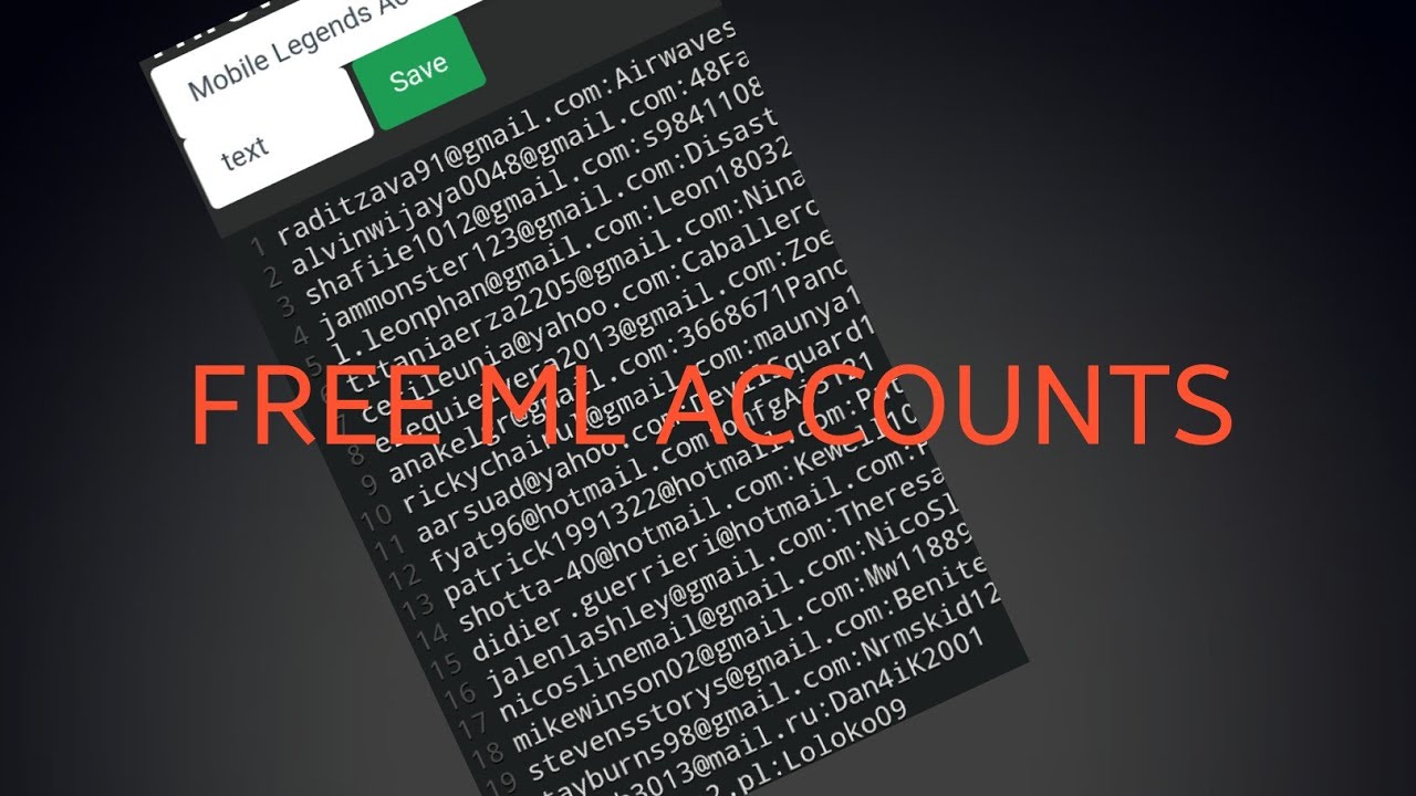 FREE ML ACCOUNTS - YouTube