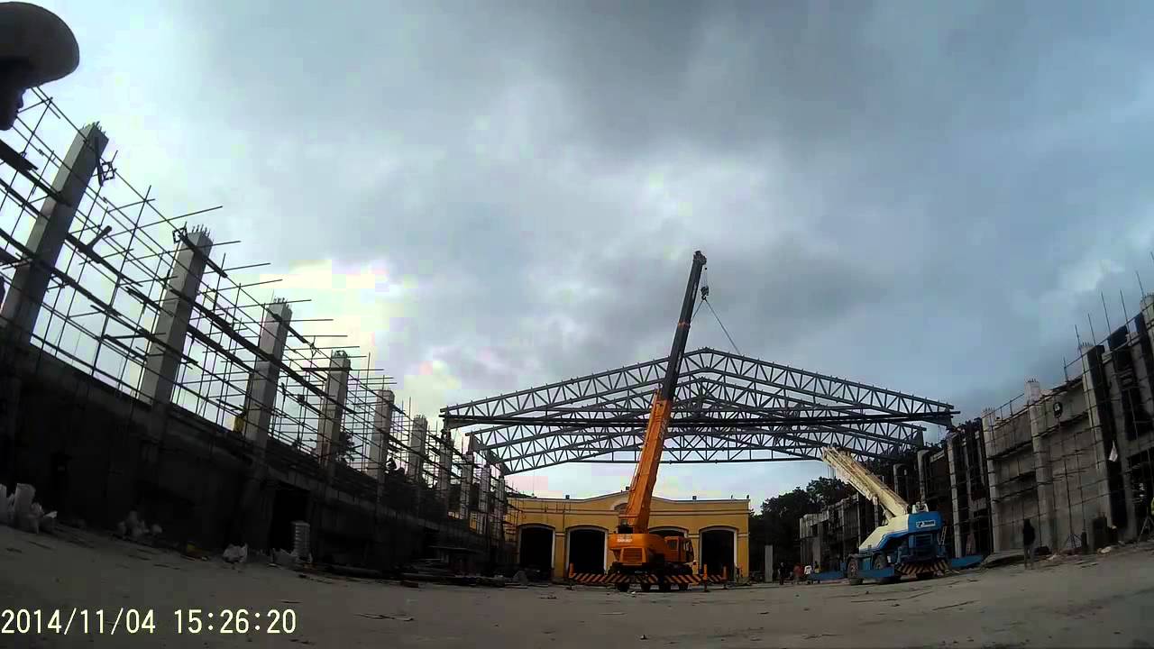 Lifting my 40m Truss for Convention Center - YouTube