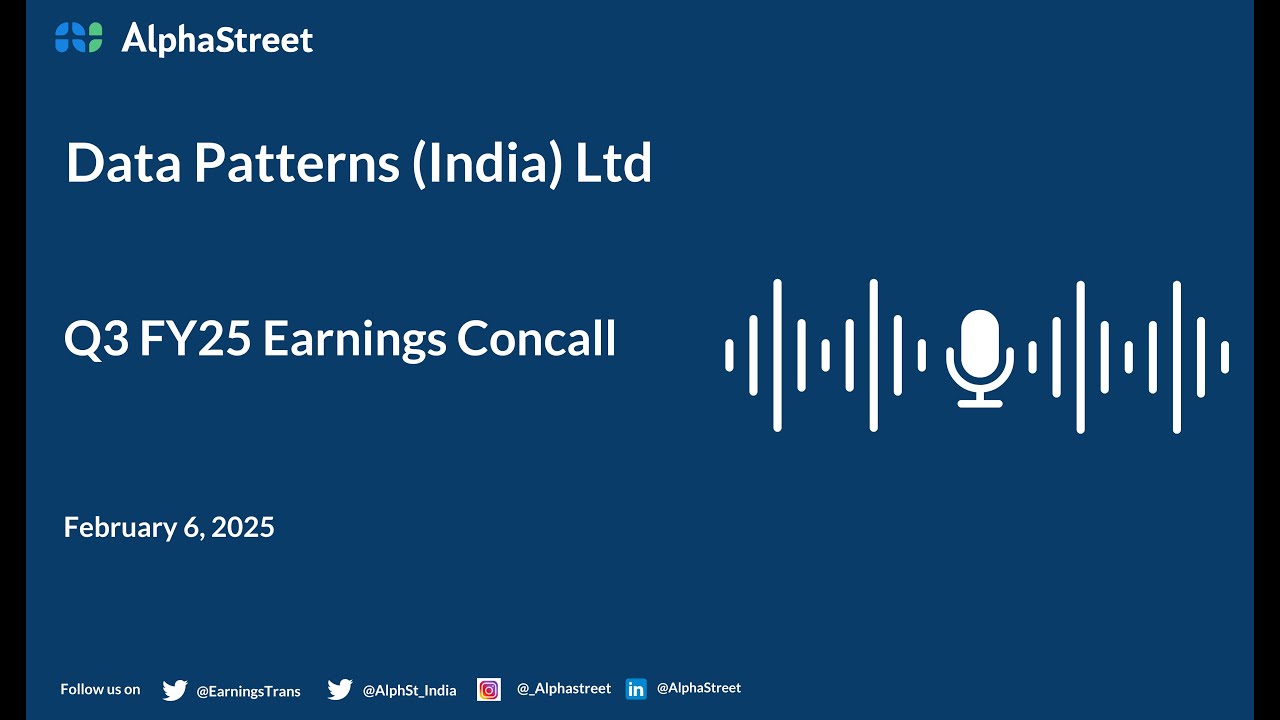 Data Patterns (India) Ltd Q3 FY2024-25 Earnings Conference Call - YouTube