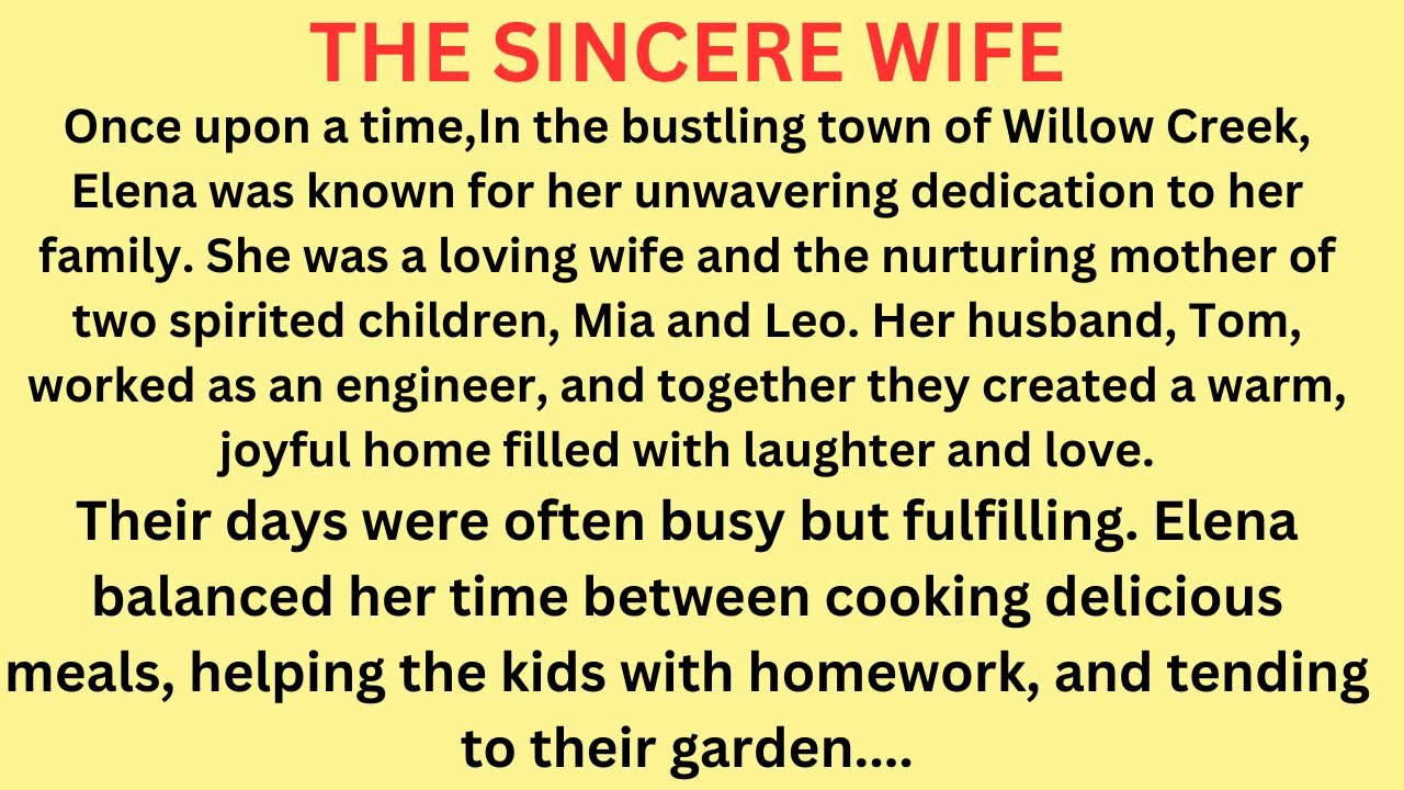 Learn English Through Story Level -3 || THE SINCERE WIFE || Graded ...