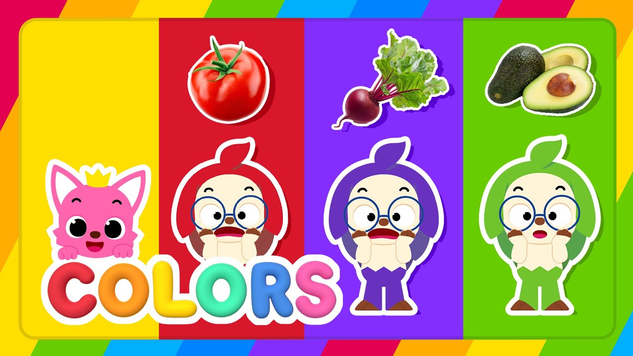 Yum Yum Hungry Hogi looks for vegetables | Red Green | Learn Colors for ...