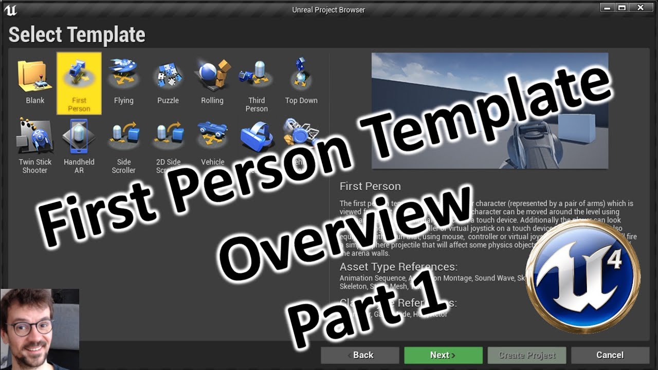 UE 4 First Person Template Overview Part 1- Beginner Tutorial - YouTube