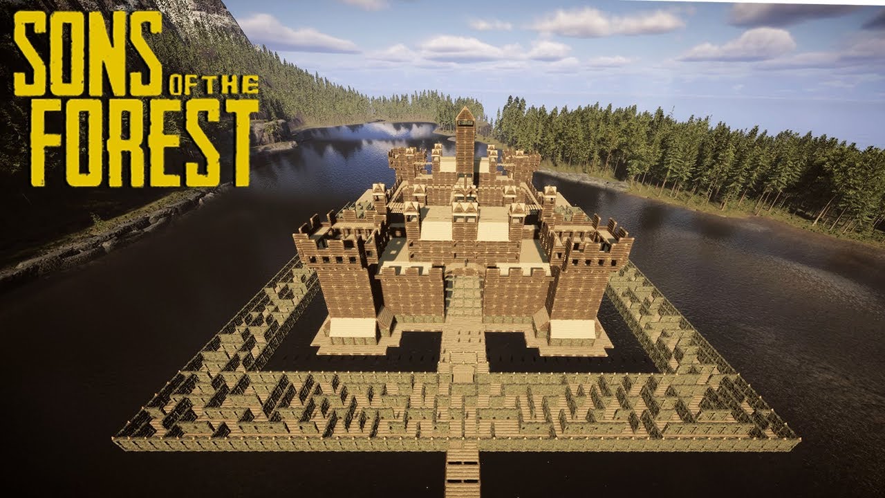 Community Base Tour, Massive Castle With Maze! (Sons Of The Forest ...