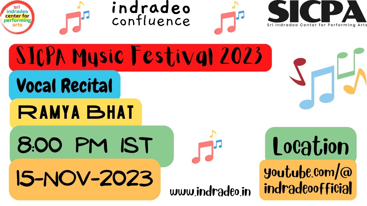 SICPA Music Festival 2023 - Vocal Recital by Ramya Bhat - YouTube
