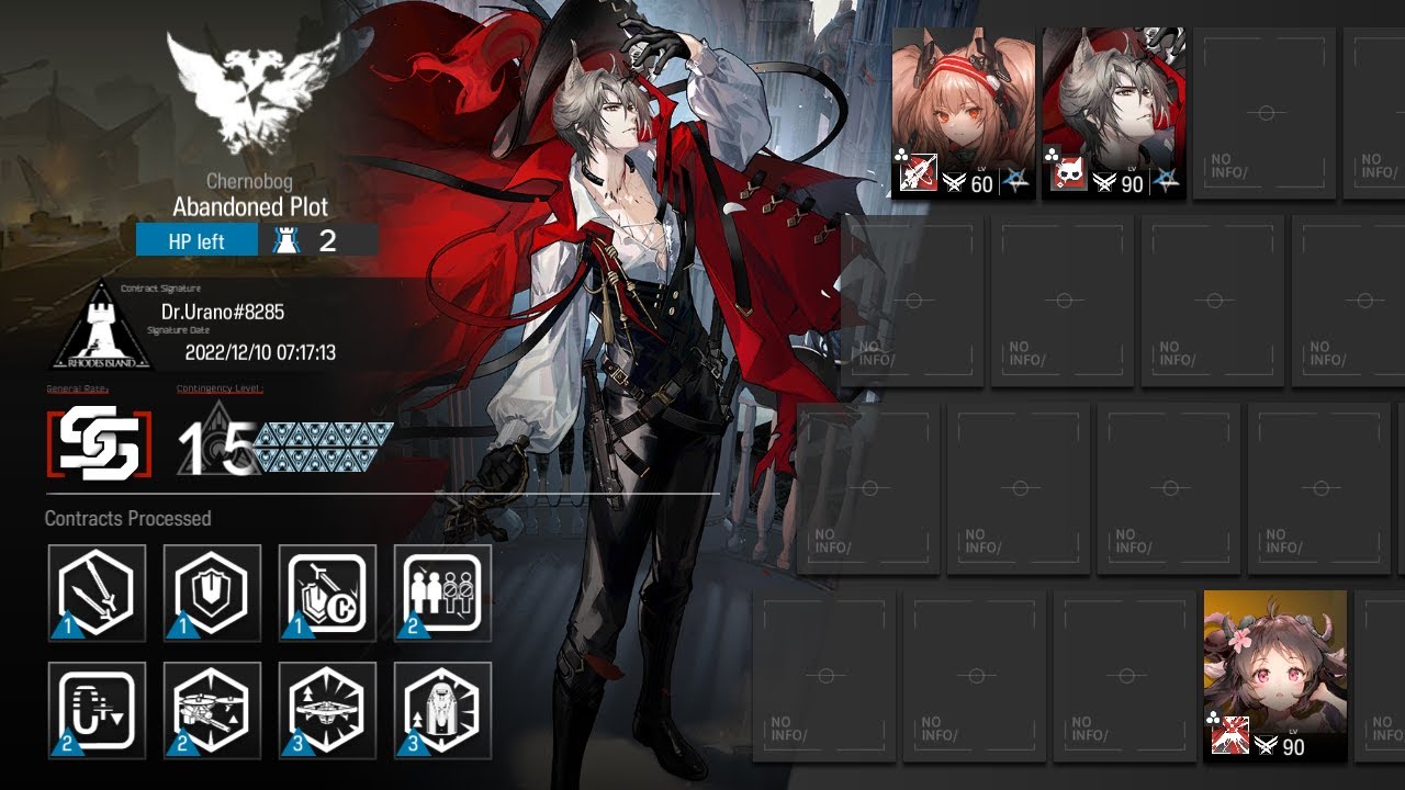 [Arknights] CC#9 Deepness - Day 3 map "Abandoned Plot" - 3 op Risk 15 ...