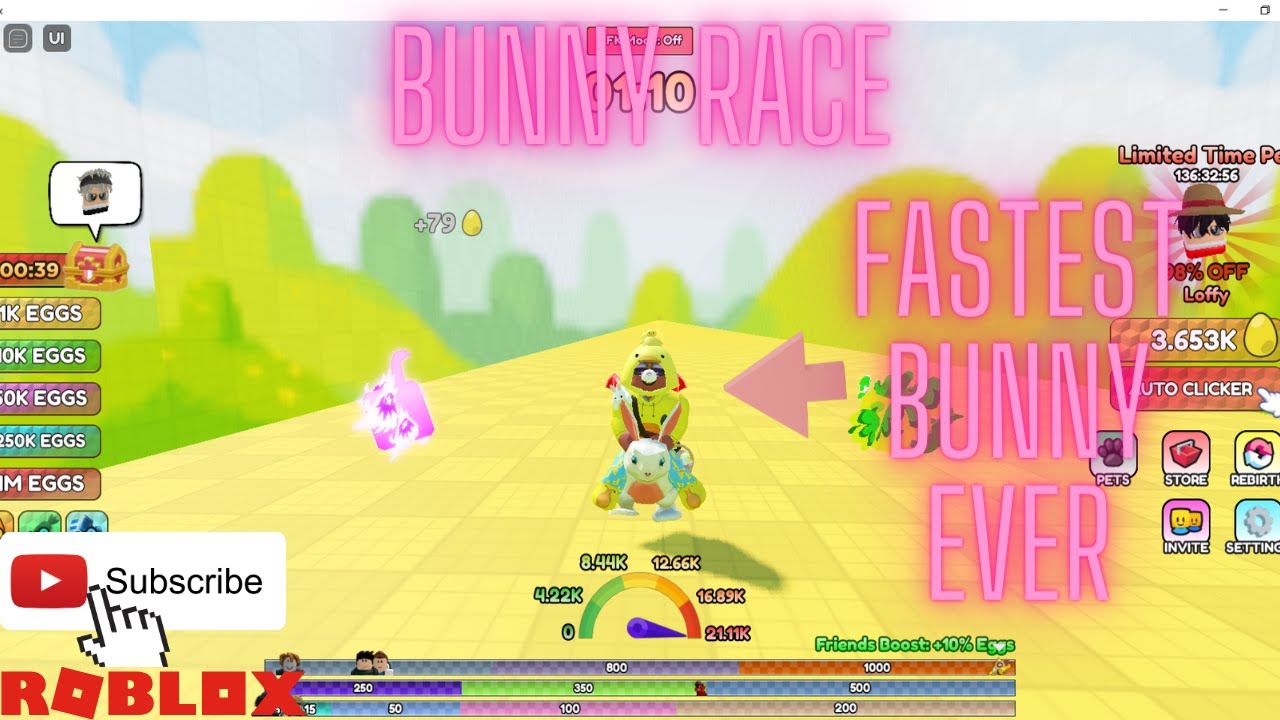 Riding the fastest bunny in Bunny Race on Roblox - YouTube