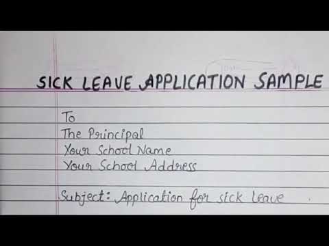 SICK LEAVE APLICATION | SAMPLE| CLASS 7th |ENGLISH| by Swarna Attri ...
