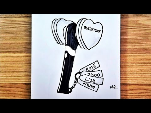 BLACKPINK lightstick drawing easy tutorial / Army and blink drawing / K-pop çizimi kolay karakalem