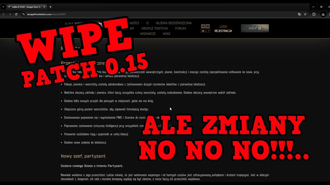 Escape from Tarkov PL EFT LIVE Gameplay NOWY WIPE Patch Notes Ale ...