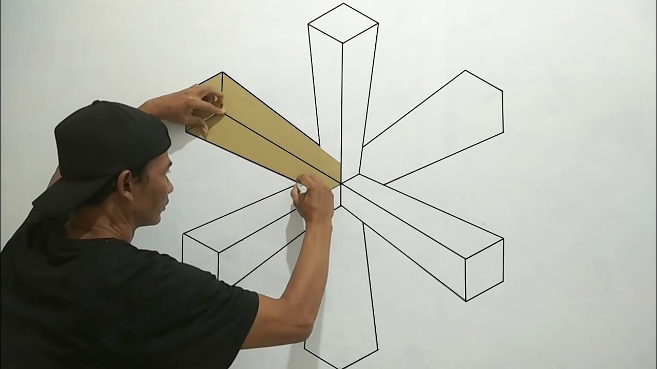 3D WALL PAINTING OPTICAL ILLUSION || INTERIOR DESIGN APIK BRO - YouTube