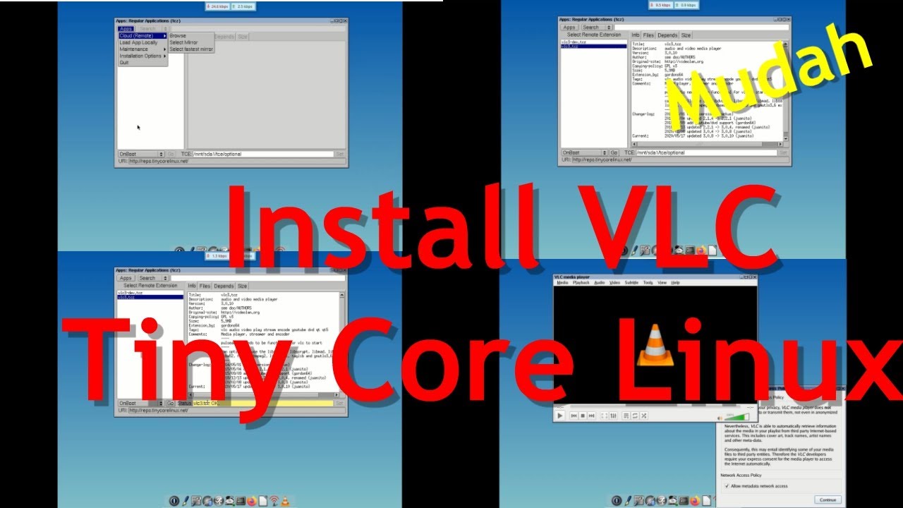Cara install tool multimedia VLC di Tiny Core Linux 11.1 [TERBARU, MUDAH, LENGKAP] - YouTube