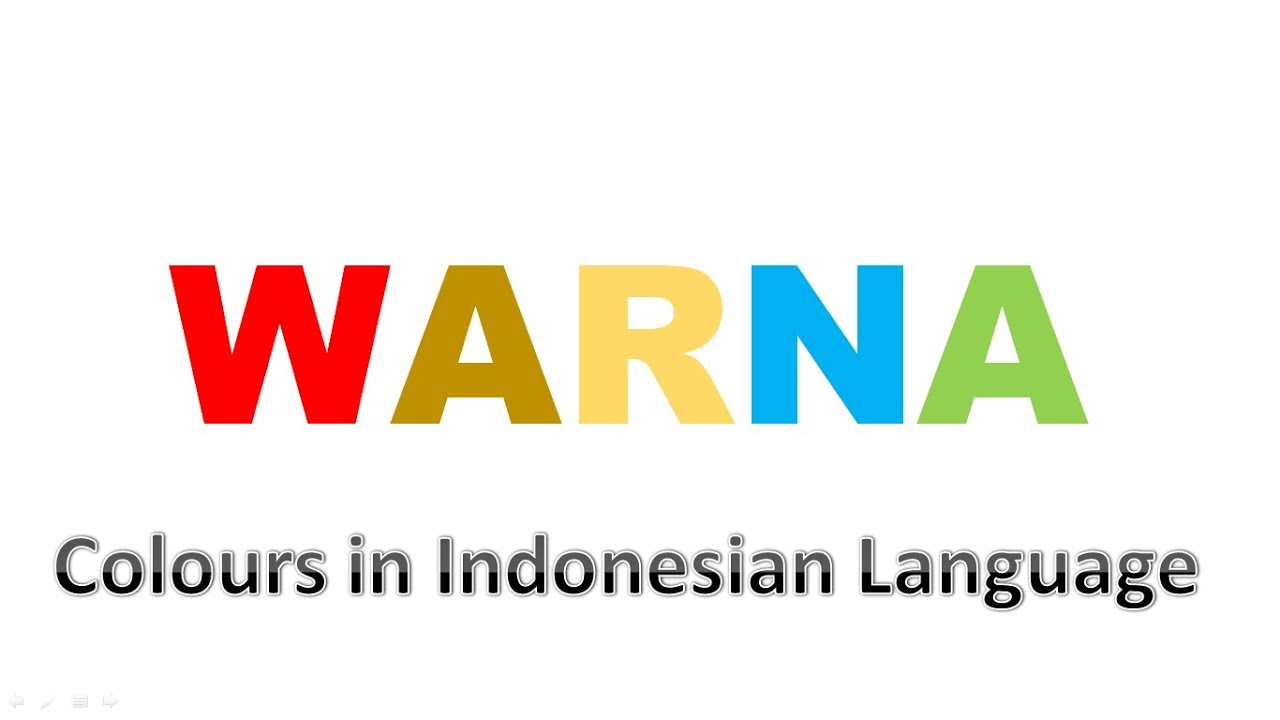 The colours in Indonesian language | Warna | How to spell Indonesian ...
