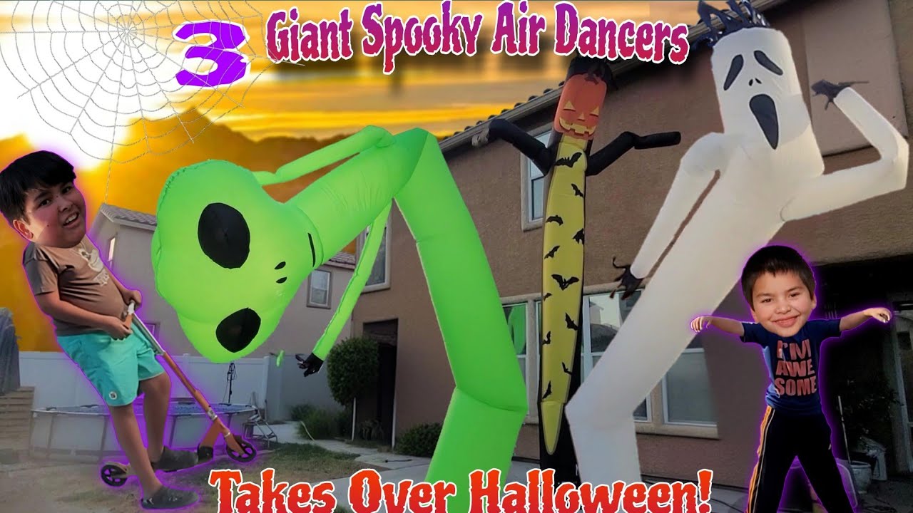 3 Giant Spooky Air Dancers Takes Over Halloween!👻🎃 - YouTube