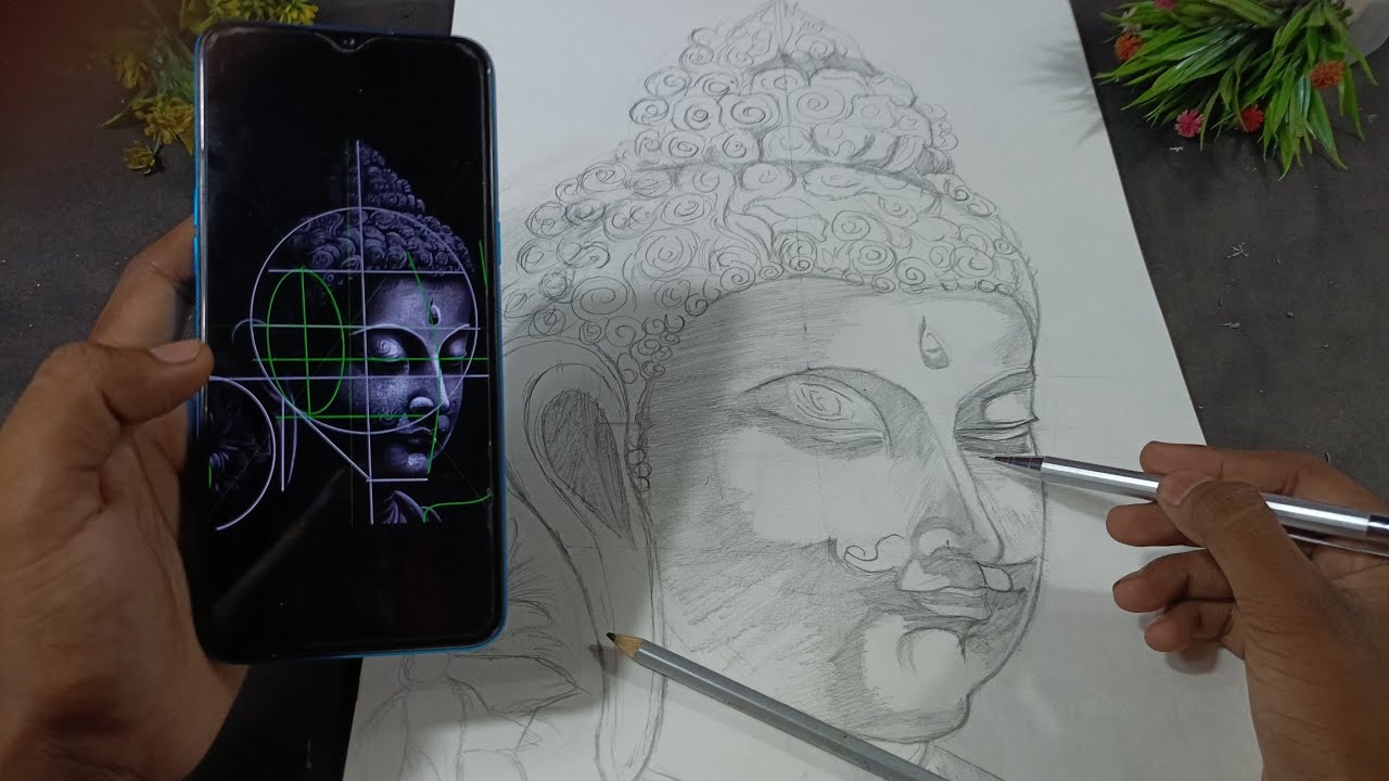 Budha Dev Drawing , Loomis Method Drawing , Step by Step ,For Beginners ...