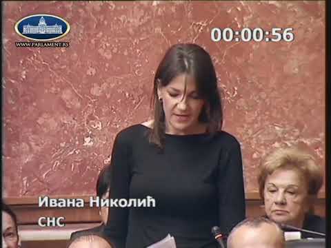 Narodni poslanik Ivana Nikolić (PG SNS) - izlaganje 27.09.2018.