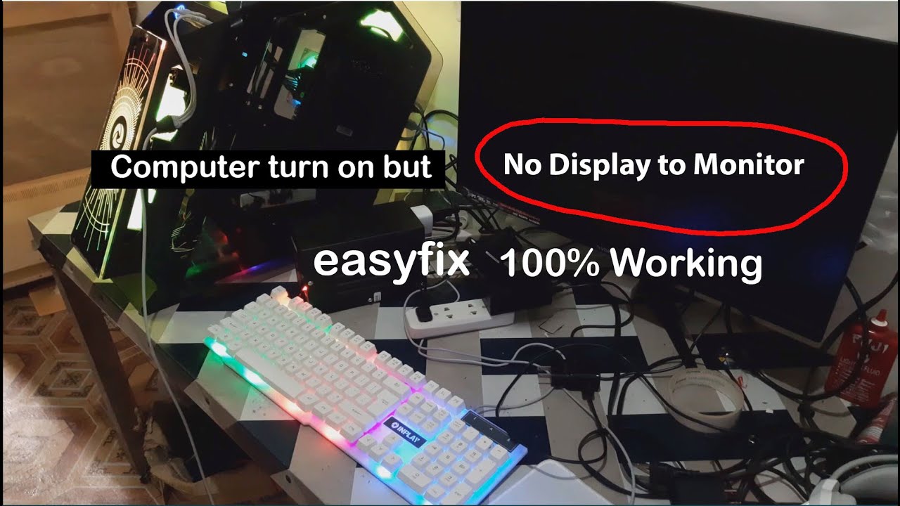 computer turn on but monitor no display | easy fix - YouTube
