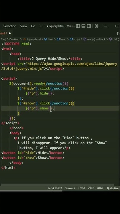 Jquery Hide And Show Button Click Hide And Show Jquery Button Click Shorts Jquery Html 
