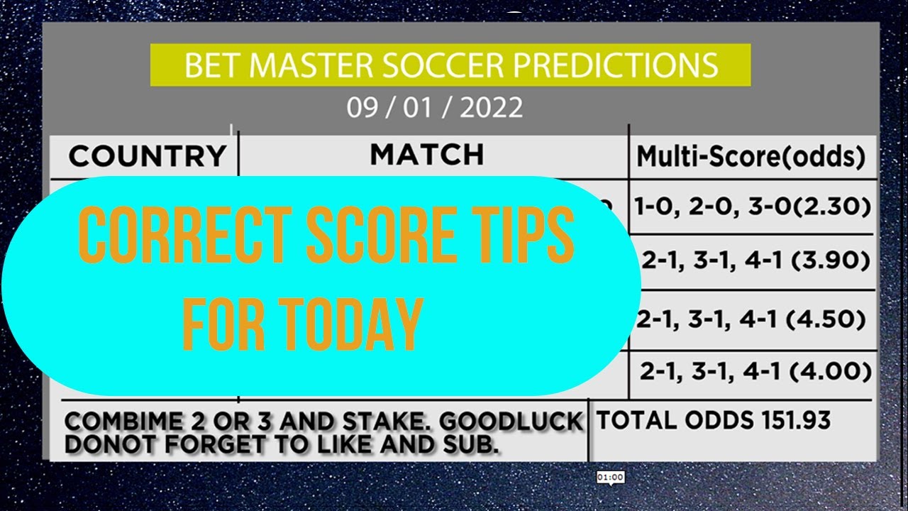 CORRECT SCORE PREDICTIONS (multi scores) | Sunday, 1st January Football ...