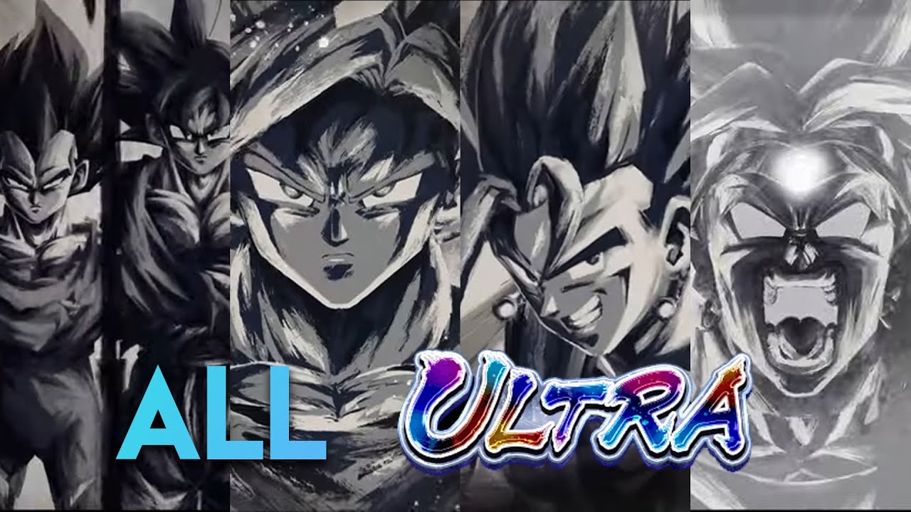 All Ultra Ink Brush Animations Landscape Version! (Dragon Ball Legends ...