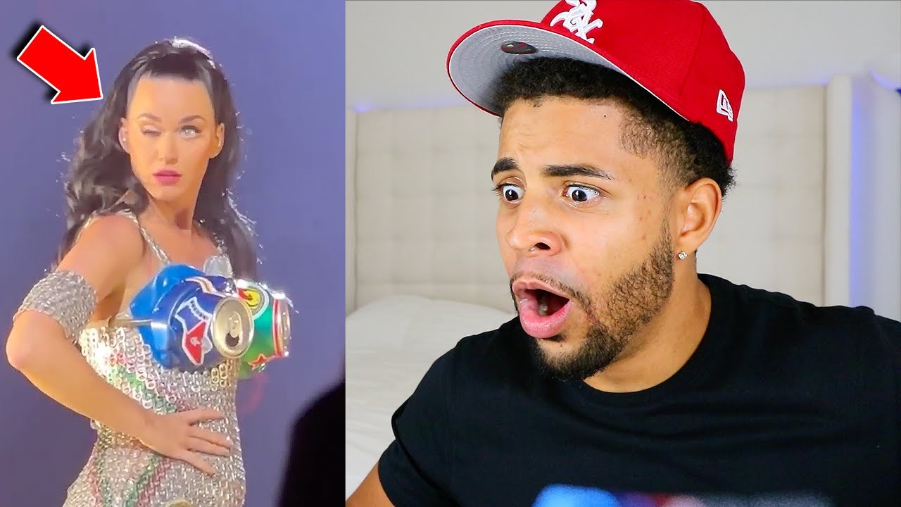 Katy Perry's Eye Glitches During Live Performance! REACTION! - YouTube