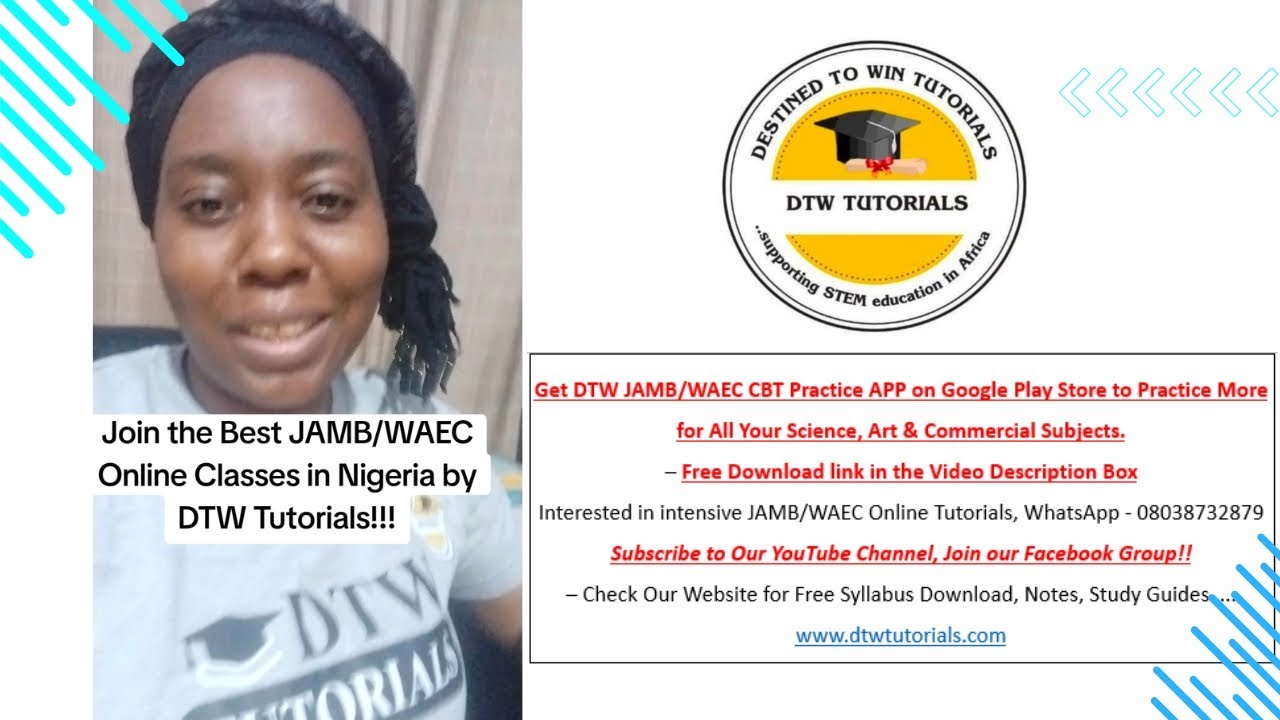Prepare for JAMB & WAEC 2025 with DTW Tutorials - YouTube